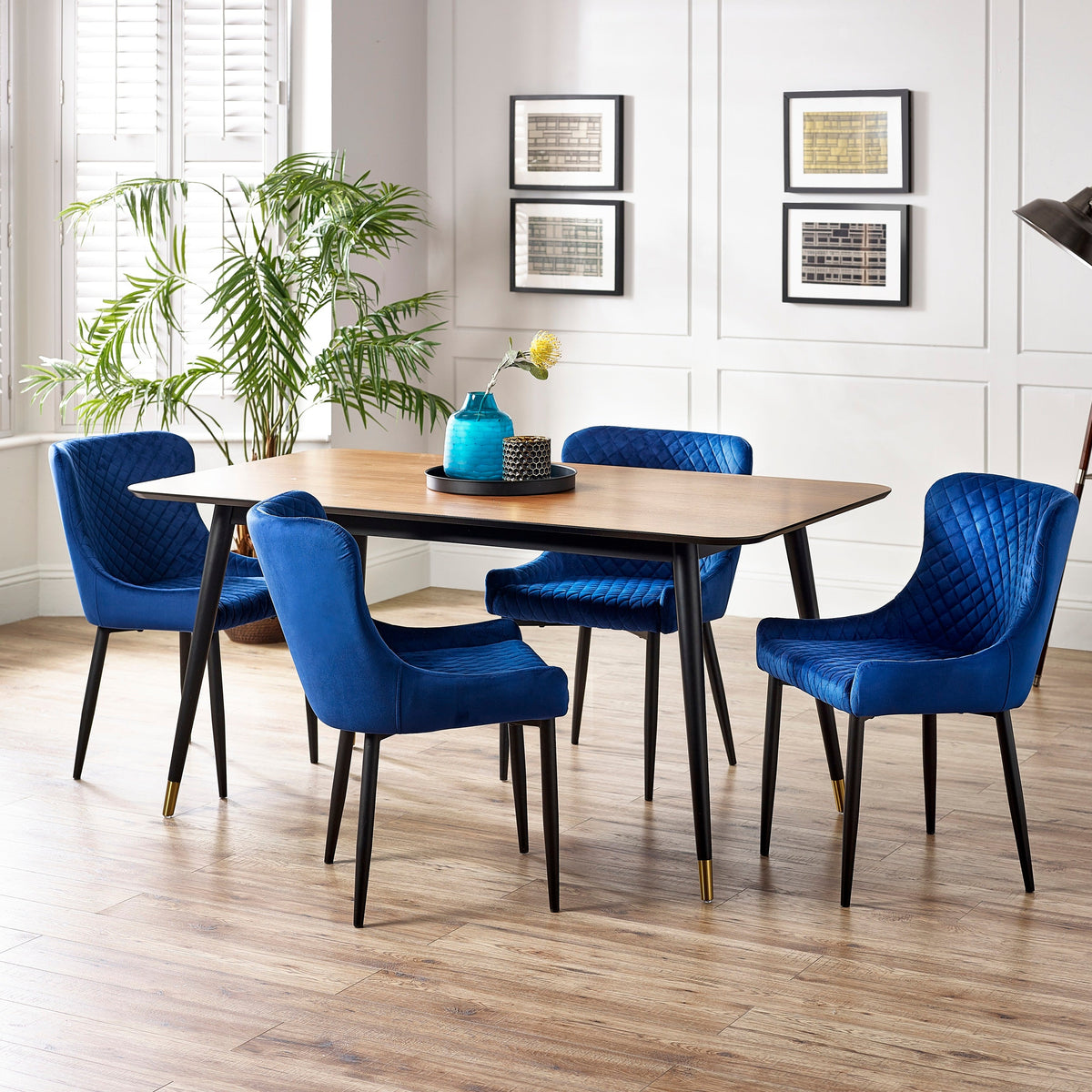 Findlay Rectangular Dining Table Set Table & 4 Luxe Chairs – Own Furniture