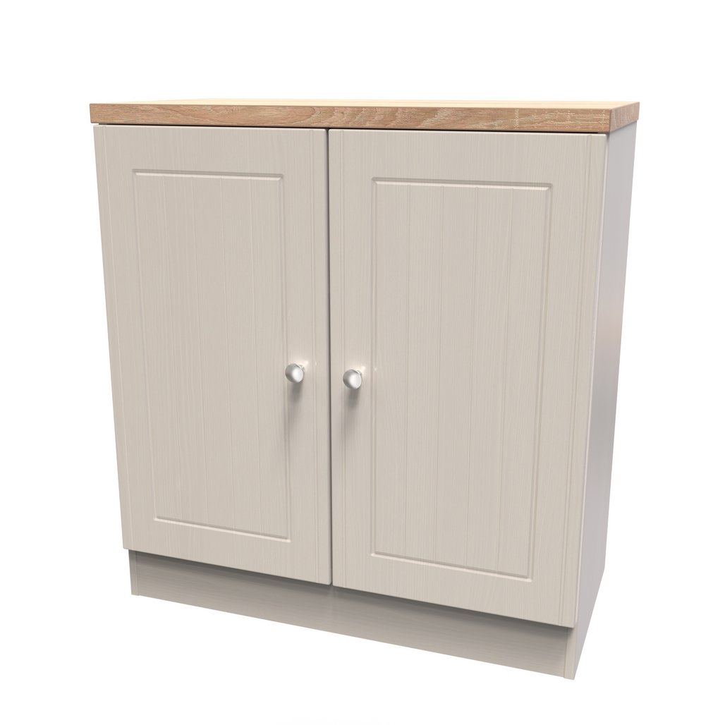 Vienna 2 Door Storage Unit with Oak Top – Own Furniture