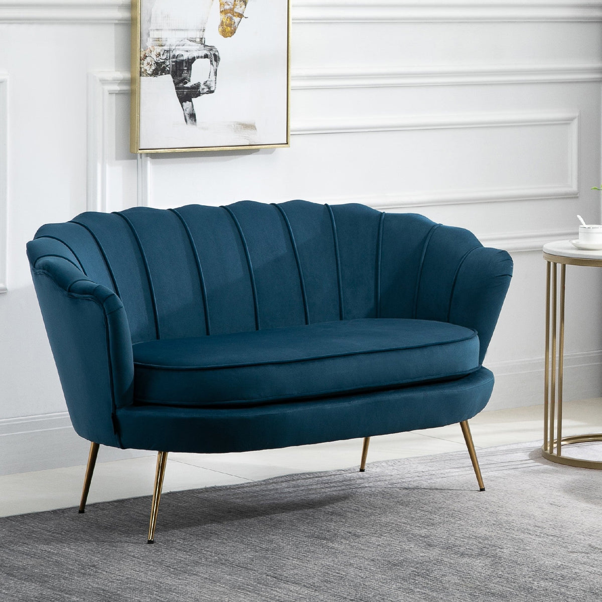 Ariel Retro Sofa with Gold Legs – Own Furniture