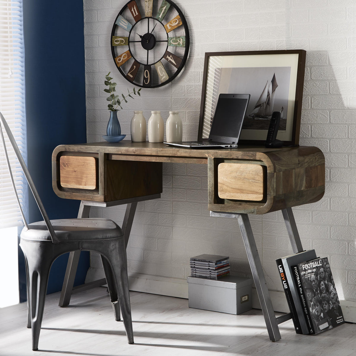 Aspen Reclaimed Solid Wood 2 Drawer Desk – Own Furniture