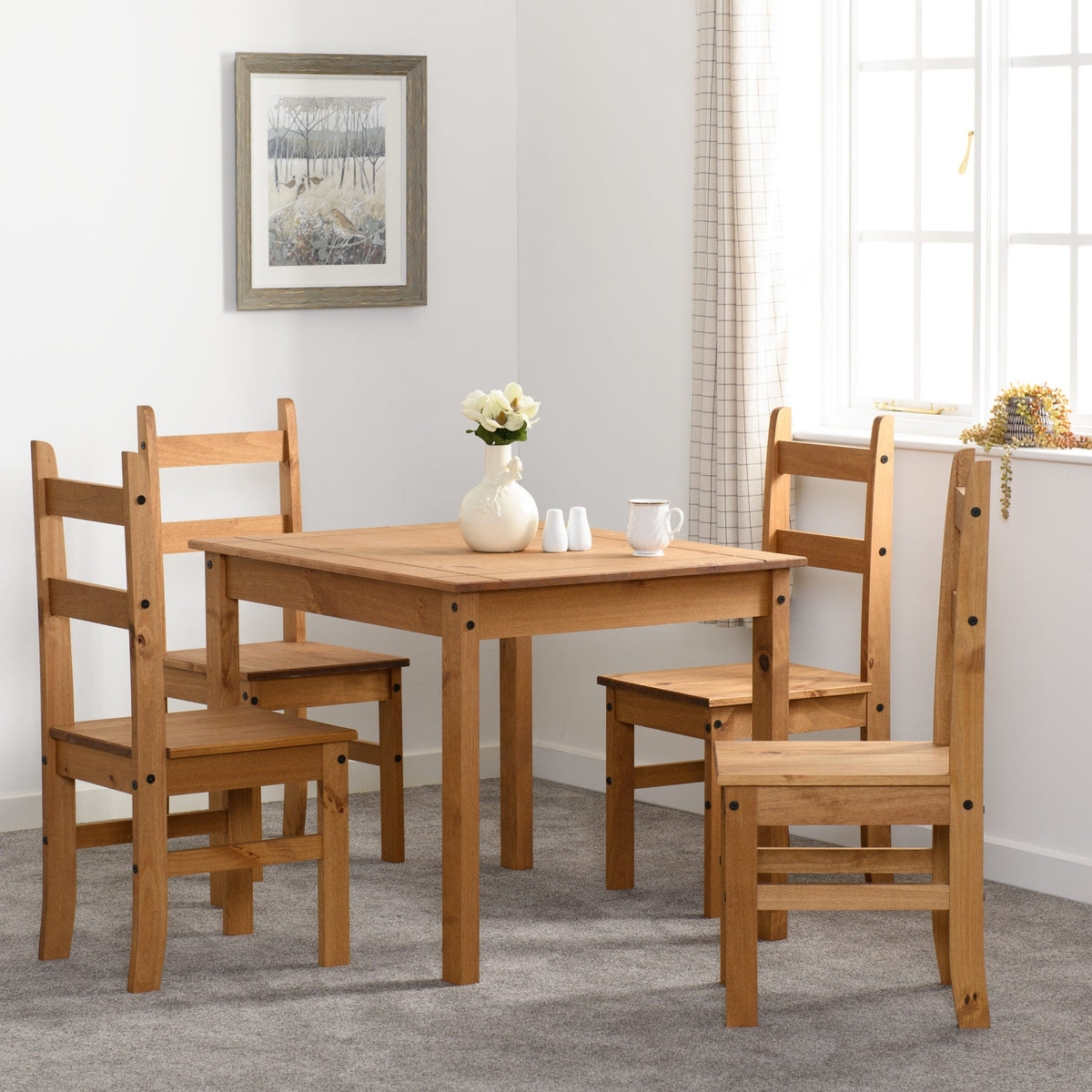Corona Dining Table and 4 Chairs Set – Own Furniture