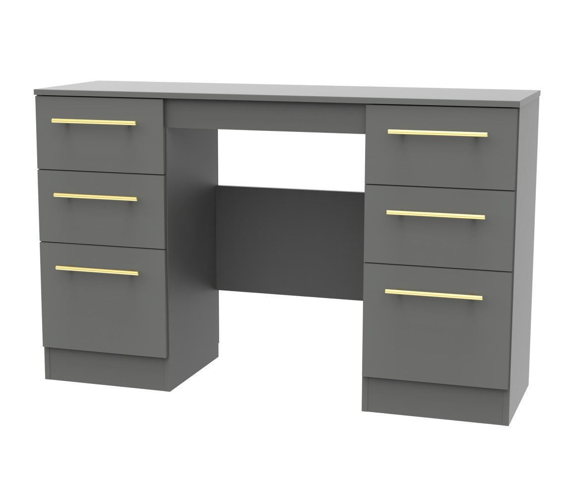 Haworth Double Pedestal 6 Drawer Dressing Table – Own Furniture