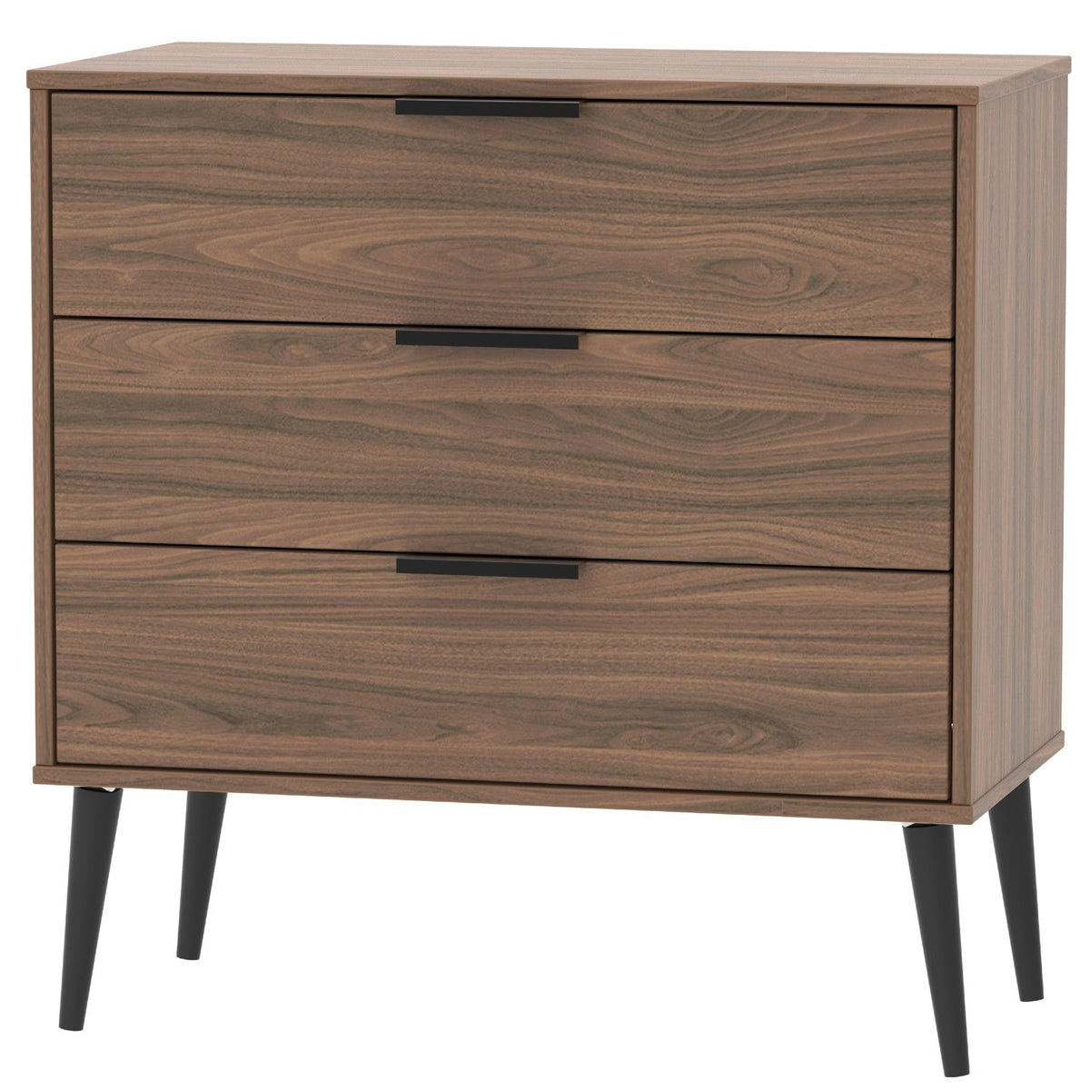 Hong Kong 3 Drawer Chest with Scandinavian Dark Legs – Own Furniture