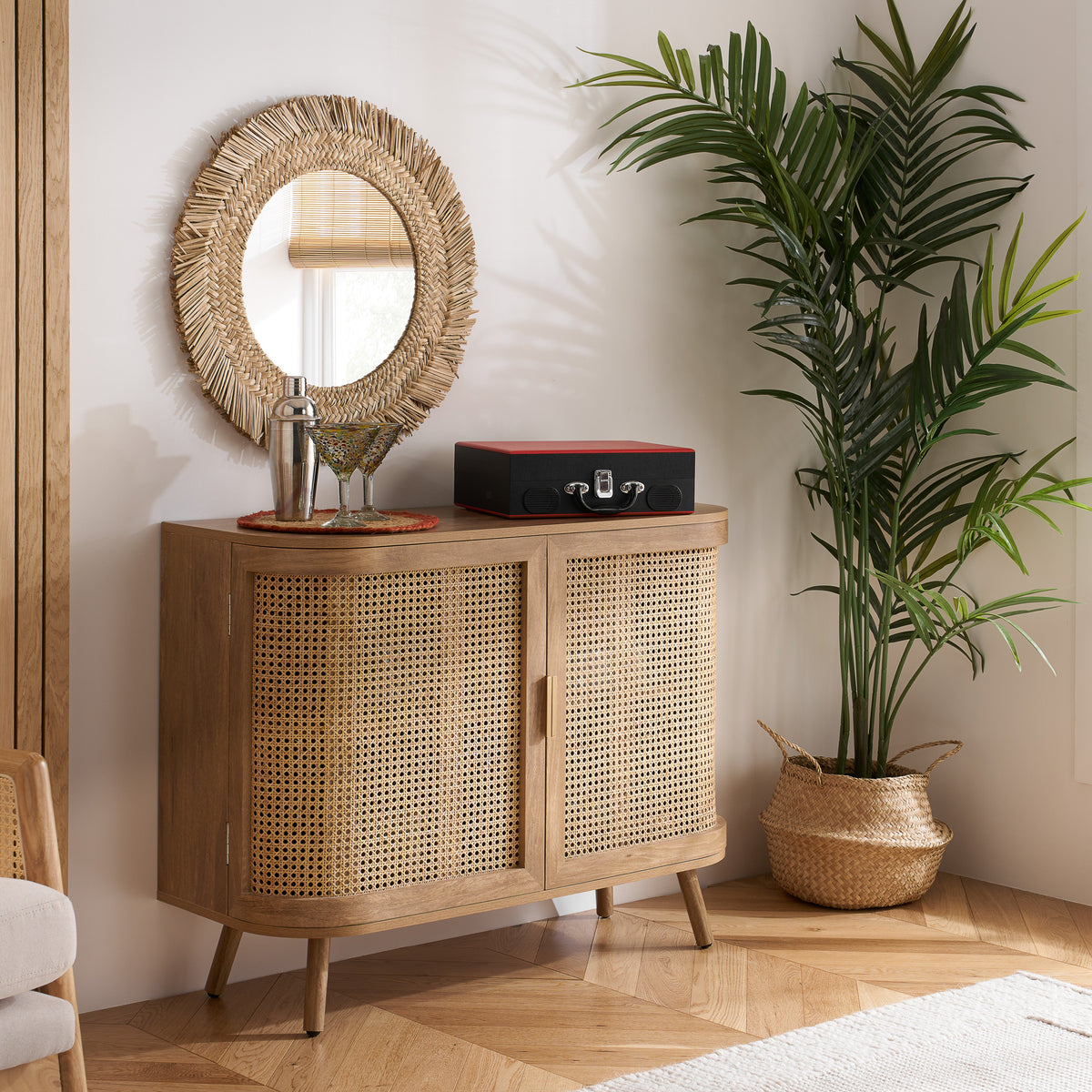 Noah Oak and Rattan 2 Door Sideboard – Own Furniture