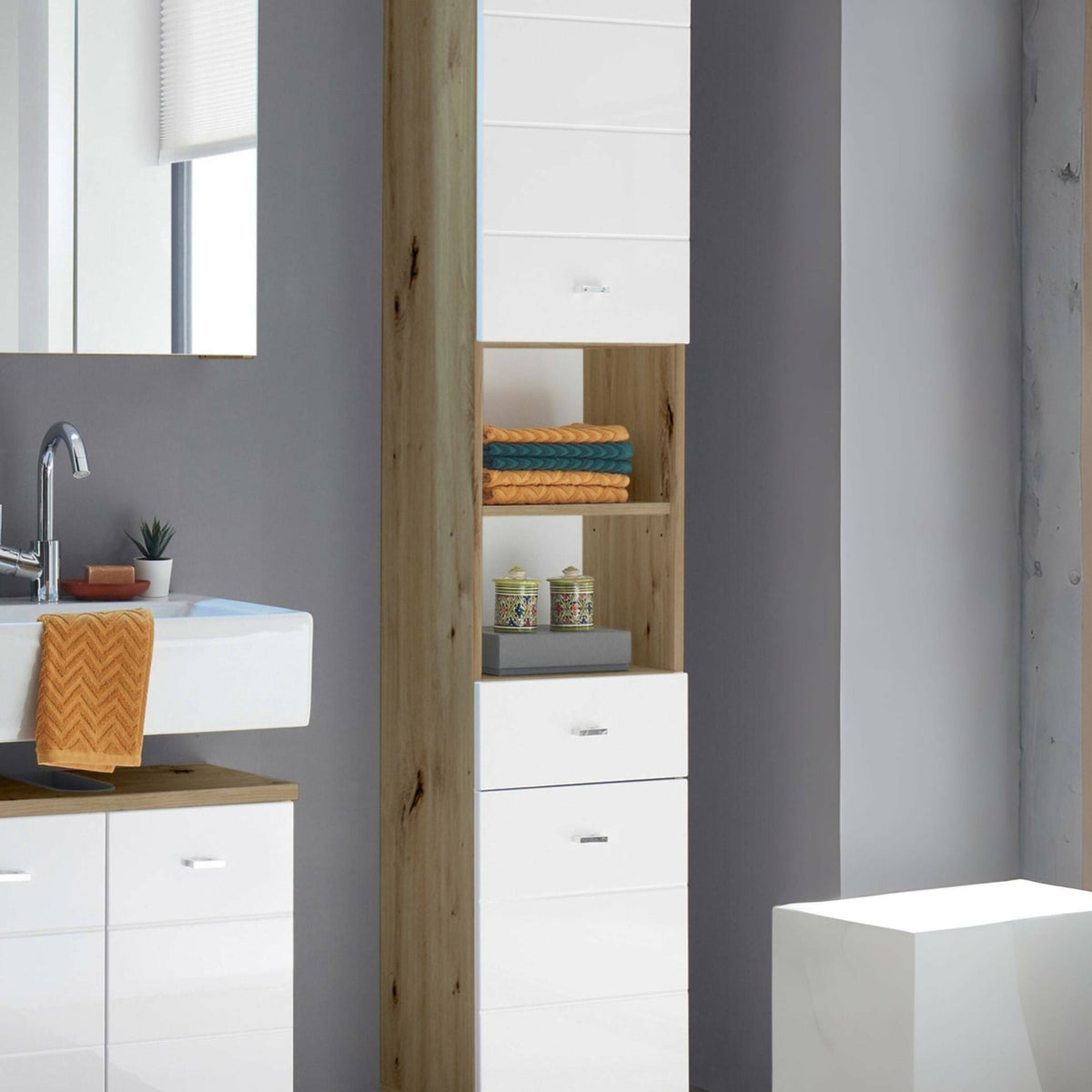 Pool 2 Door 1 Drawer Tall Bathroom Cabinet – Own Furniture